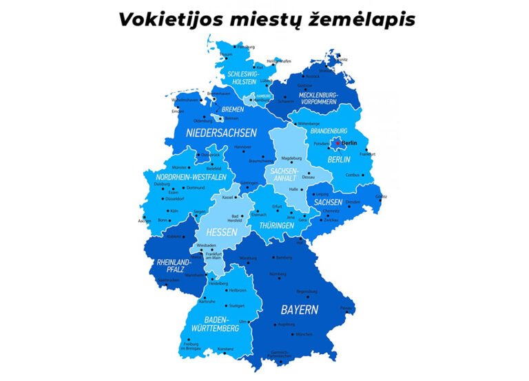 Vokietijos miestų žemėlapis | Ebiz.lt